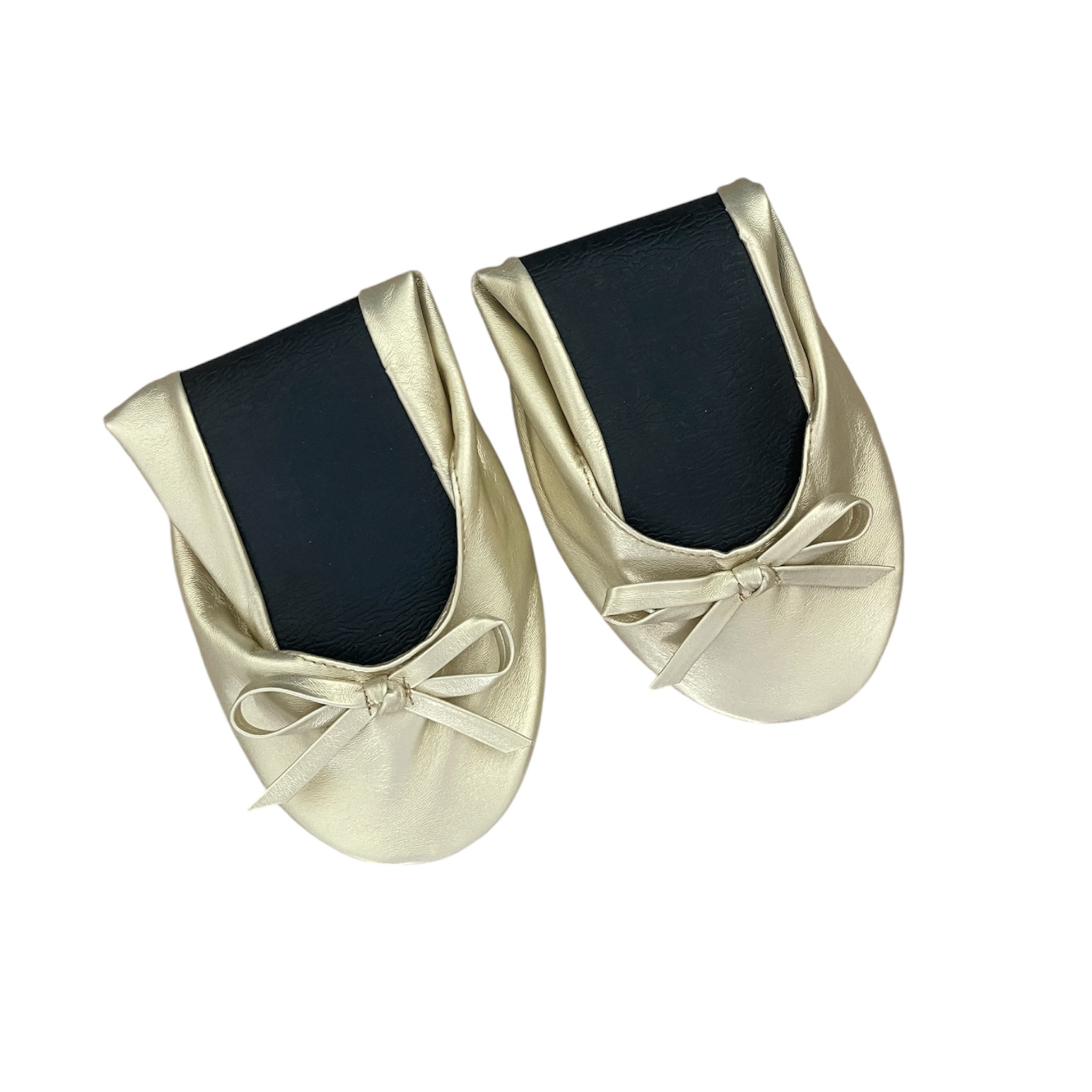 LIGHT GOLD Foldable Flats with Luxury Pouch – Elisabietta Collection